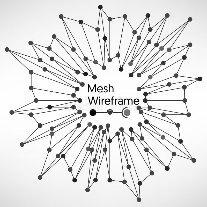 Digital Isometric Lines and Shapes, Mesh Wireframe Stock Vector ...
