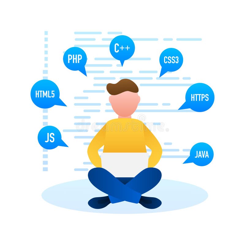 Digital Java Code Text. Computer Software Coding Vector Concept Stock Vector - Illustration of ...