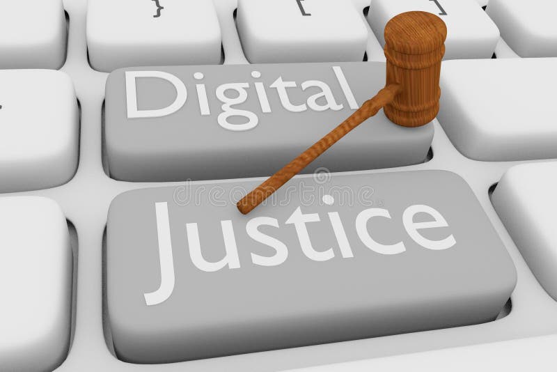 Digital Justice concept stock illustration. Illustration of computer ...