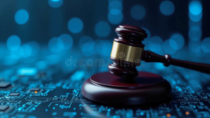 Digital Justice with a Gavel on a Tech-inspired Background Stock Photo ...