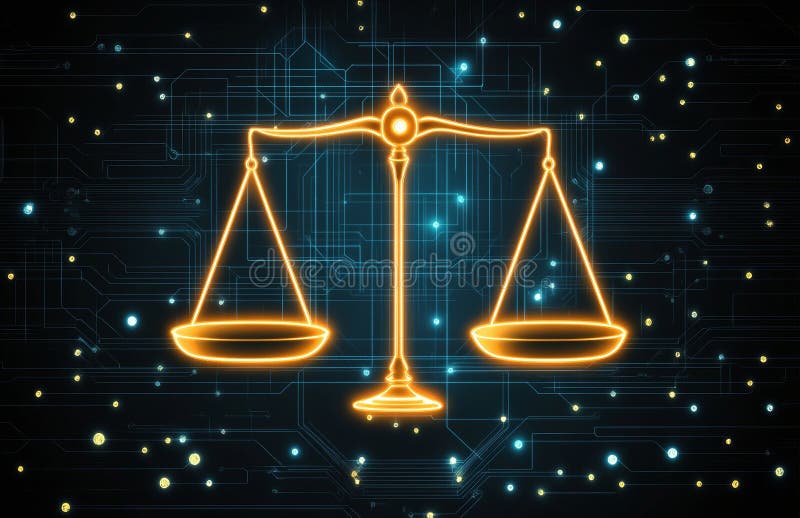 Digital Justice is Represented by the Illumination of Scales of Justice ...