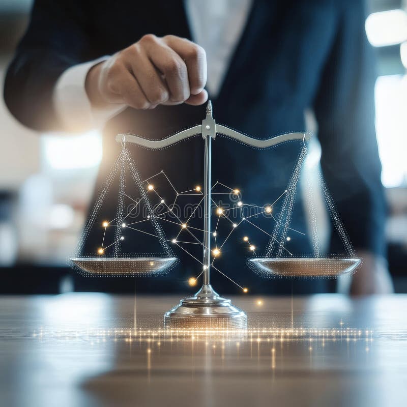 Digital Justice Symbols stock image. Image of technology - 367818445