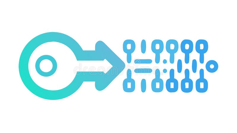 Digital Key Binary Code Icon Encryption Access Cybersecurity Vector Design Generative Ai