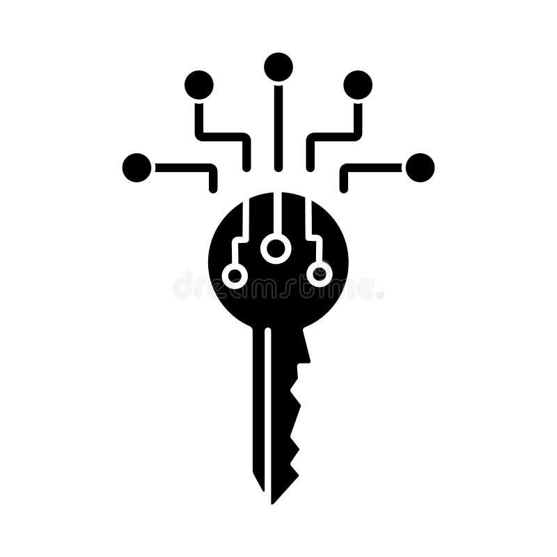 Data Encryption Black Glyph Icon Stock Vector - Illustration of ...
