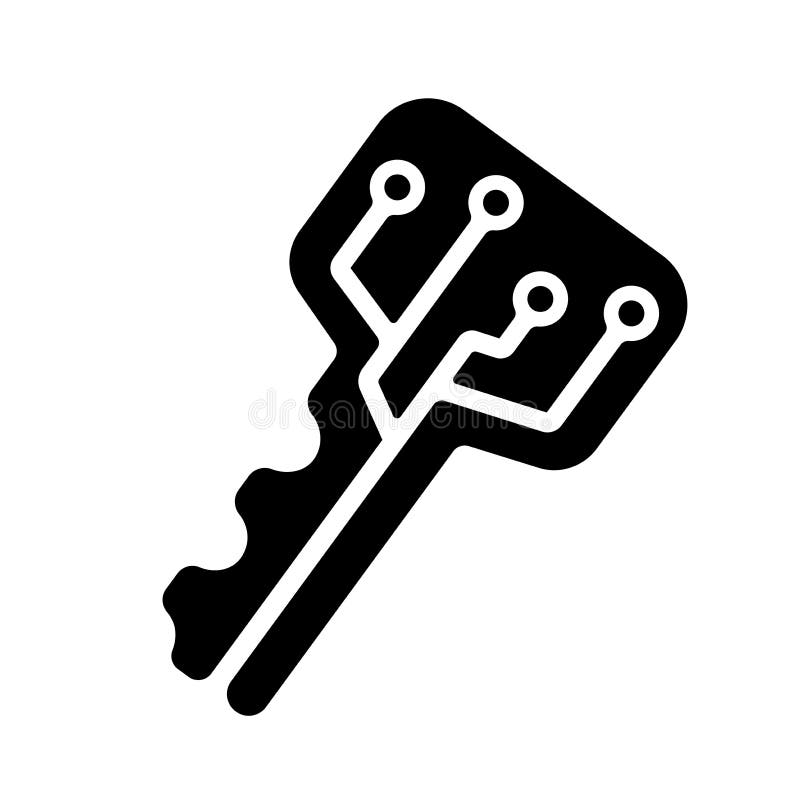 Digital Key, Crypto Key Vector Icon Illustration Stock Vector ...