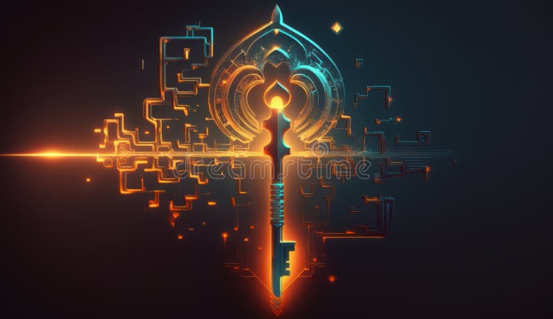 Digital Key: Gateway To the Future. Created by Generative Artificial ...