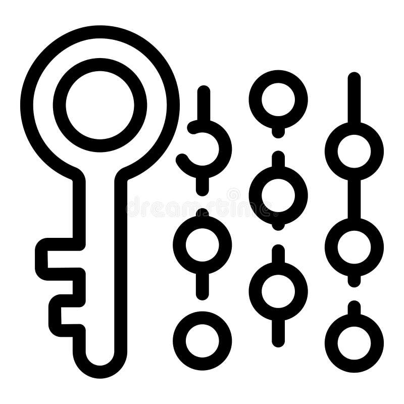 Digital Key Icon Outline Vector. Business Data Stock Vector ...