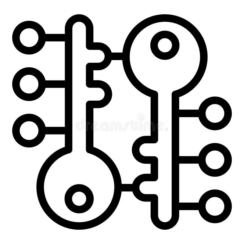 Digital Key Icon Outline Vector. Data Internet Stock Illustration ...
