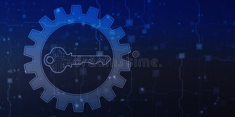 Key To Success or Solution, Cyber Security Concept Stock Illustration ...