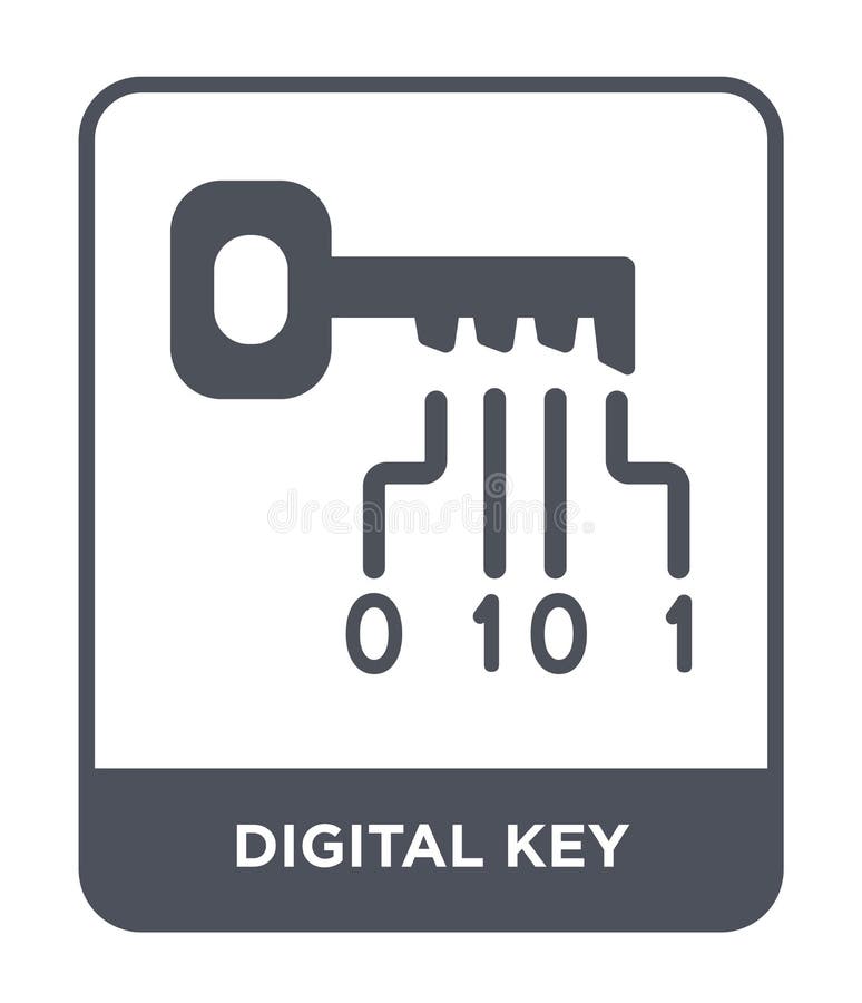Digital Key Icon in Trendy Design Style. Digital Key Icon Isolated on ...