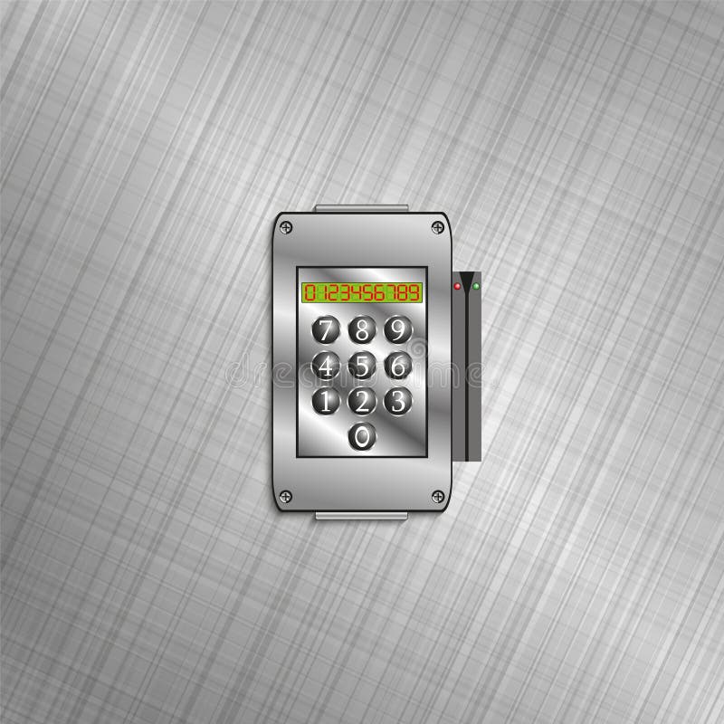 Digital Key Lock on the Wall. Vector Illustration. Stock Vector ...