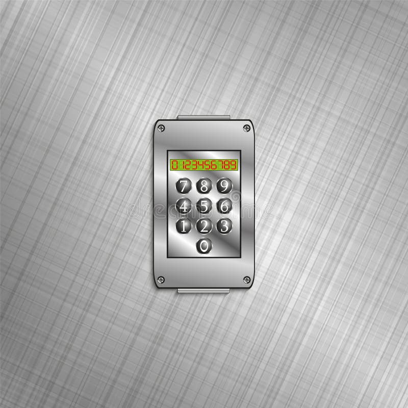 Digital Key Lock on the Wall. Vector Illustration. Stock Vector ...