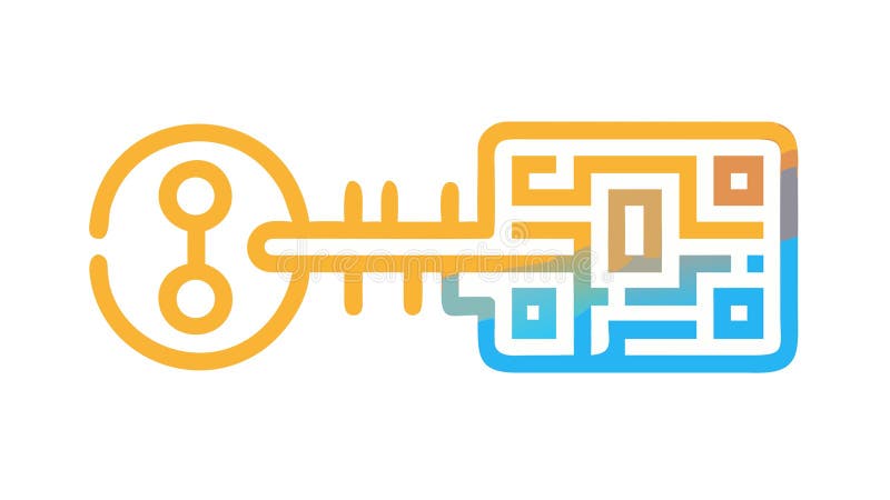 Digital Key with QR Code Access Icon, Vector Design Generative AI Stock Vector - Illustration of ...