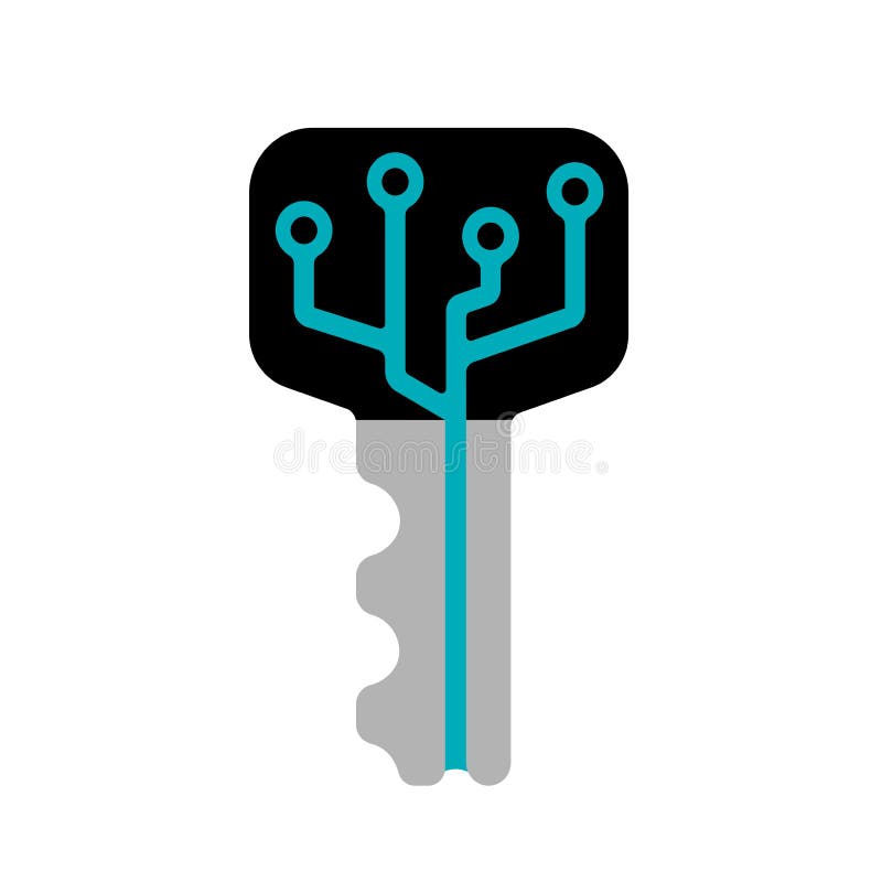 Digital Key, Smart Key Vector Icon Illustration Stock Vector ...