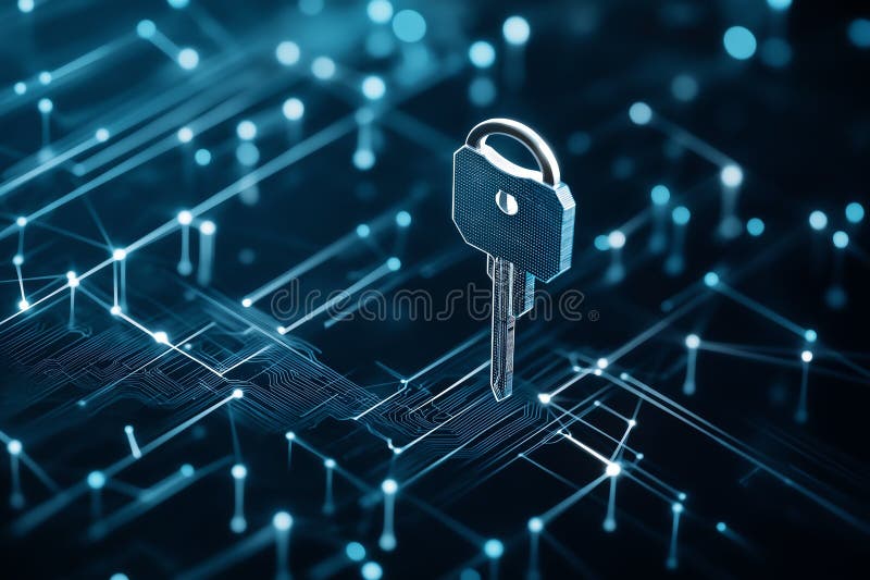 A Digital Key Standing Out in a Network of Connections, Symbolizing ...