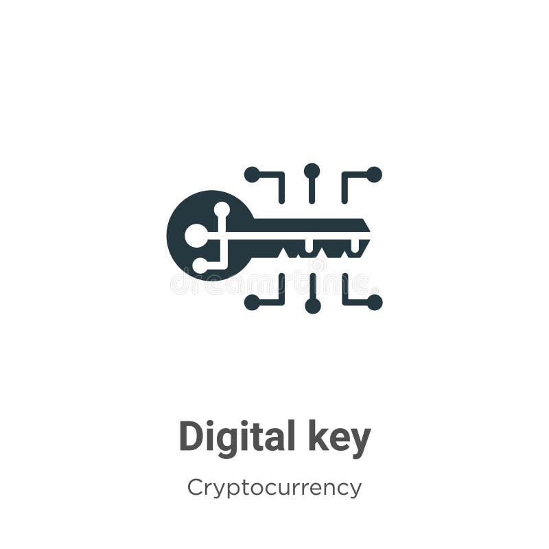 Digital Key Vector Icon on White Background. Flat Vector Digital Key ...