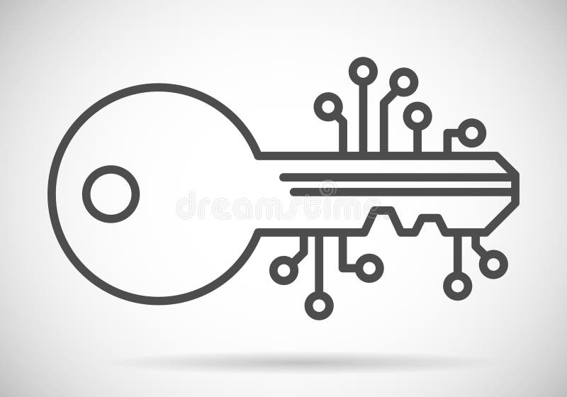 Digital Key Vector Illustration Icon Stock Vector - Illustration of ...