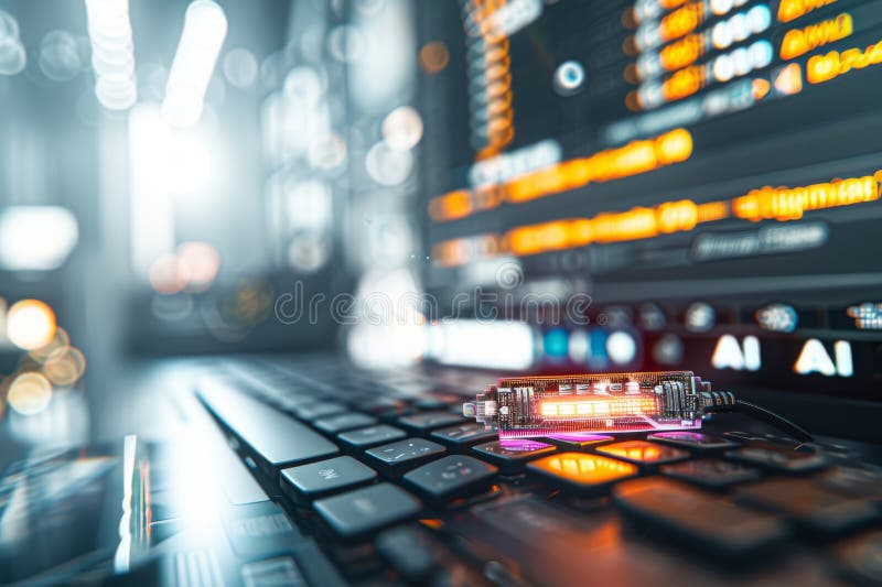 Digital Keyboard with AI Keys, Modern Computing, Advanced Technology ...