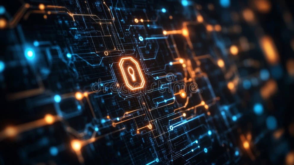 Digital Keyhole Embedded in Circuit Board Design Stock Illustration ...