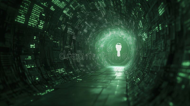 Digital Keyhole Tunnel Awaits Entry into Cyber Space Stock Illustration - Illustration of ...