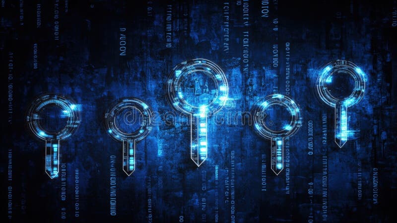 Digital Keys Protecting Data Stream, Cybersecurity Concept Stock Image - Image of internet ...