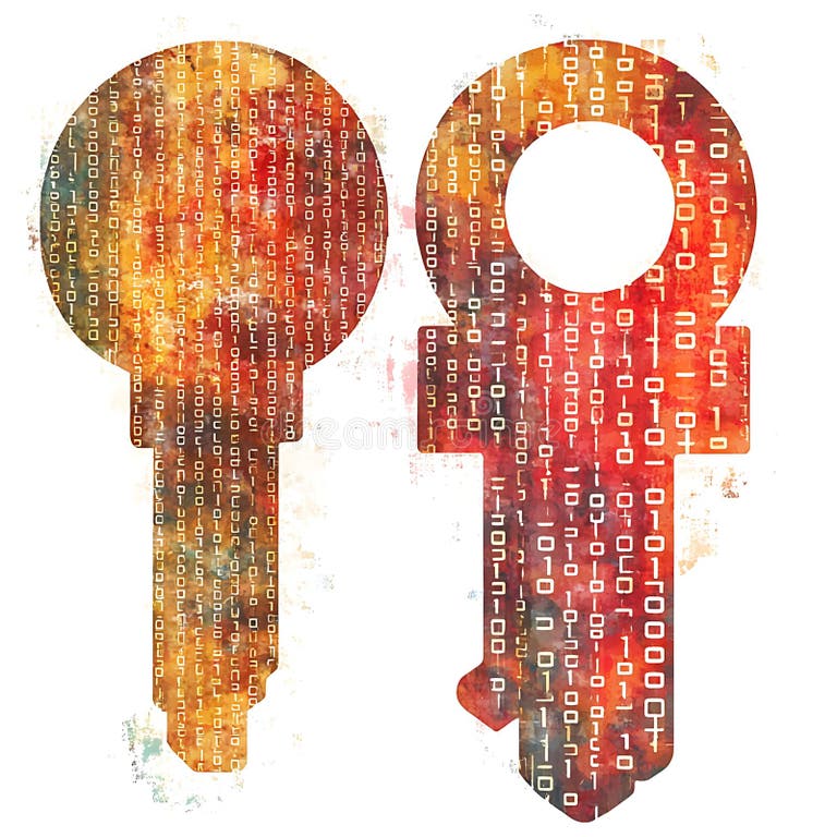 Digital Keys Representing Data Access and Information Security Stock Illustration - Illustration ...