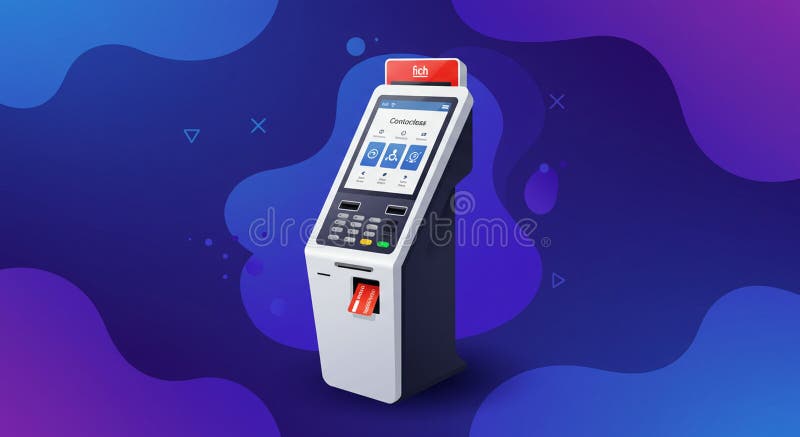 A Digital Kiosk, Featuring a Touchscreen Interface with Icons for ...