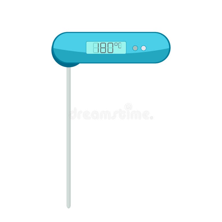 Digital Kitchen Temperature Probe Stock Vector - Illustration of probe ...