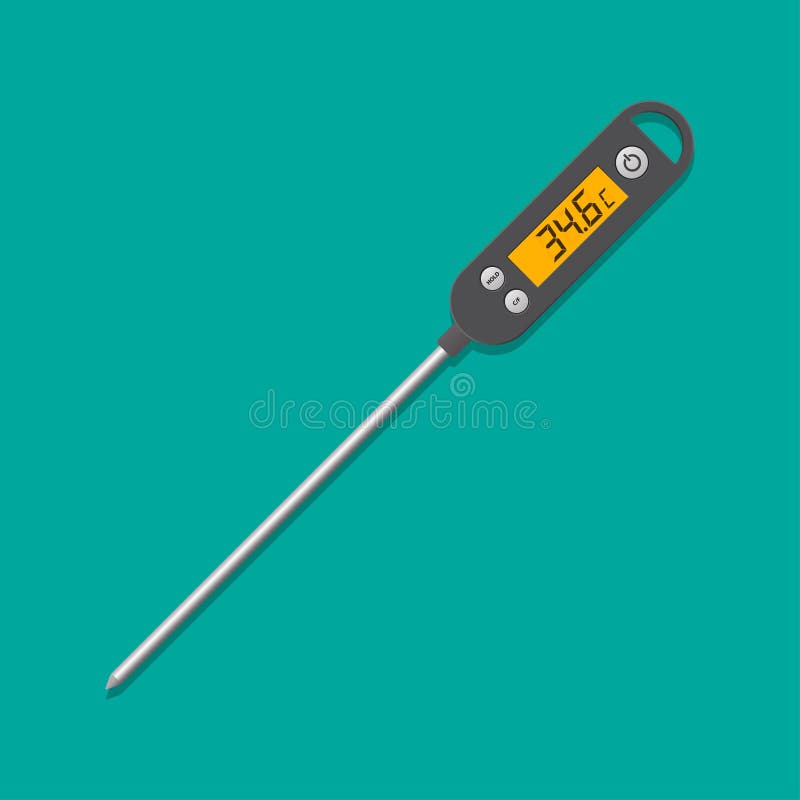 Kitchen Thermometer Icon on White Background. Laboratory Thermometer ...