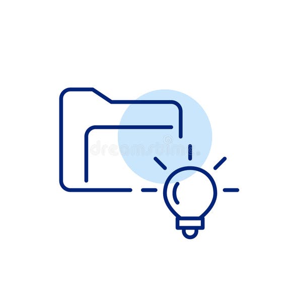 Digital Knowledge Repository Icon. a File Folder and Glowing Lightbulb ...