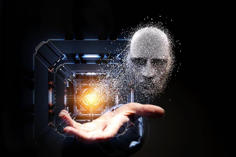 Digital-Kopf, Konzept Der K?nstlichen Intelligenz Stockbild - Bild von ...