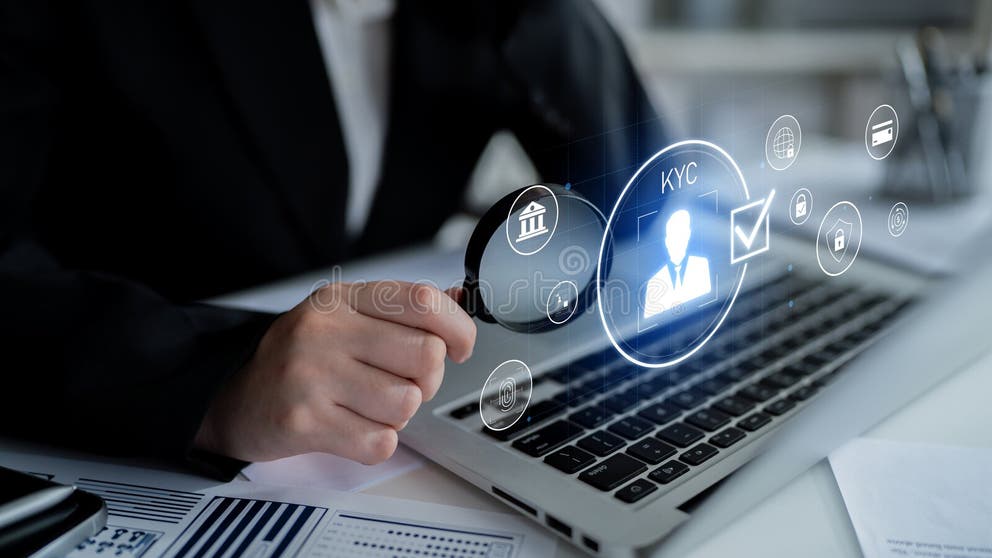 Digital KYC Verification Process with ID Authentication Latch Stock Image - Image of finance ...