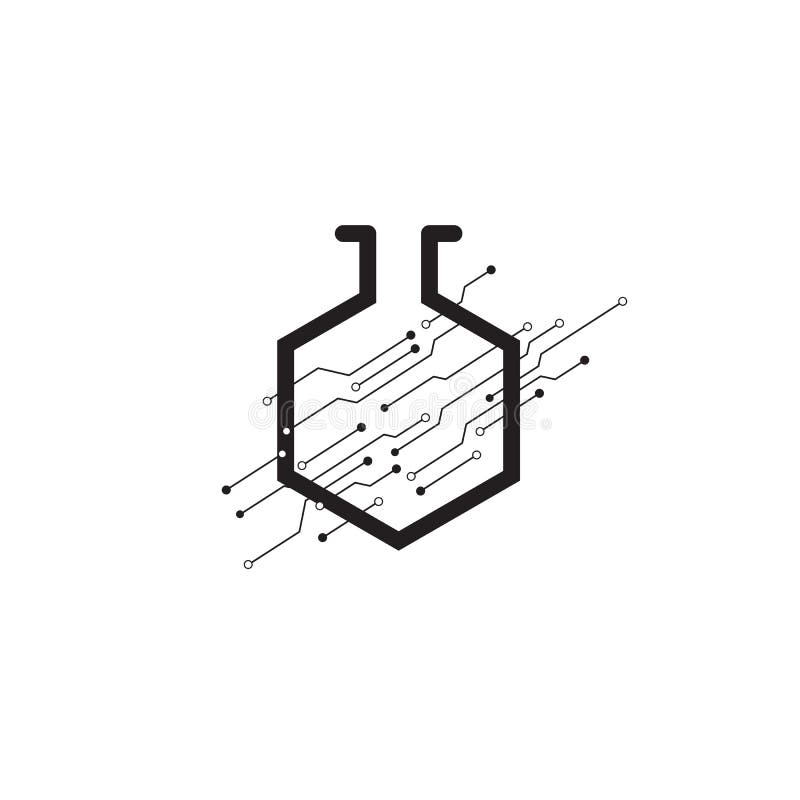 Digital Lab Logo Design with Electrical Circuit Design Stock Vector ...