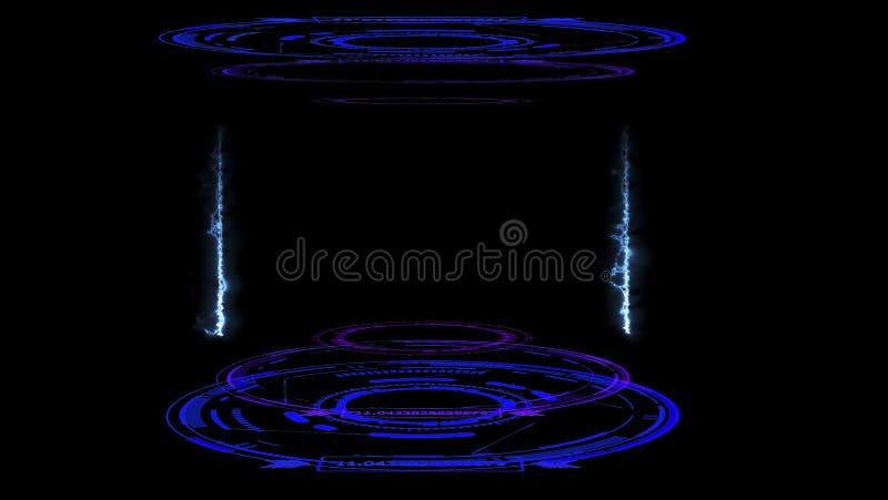 Digital Laboratory Capsule with Laser Blue Ring Thunder Bolt Stock ...