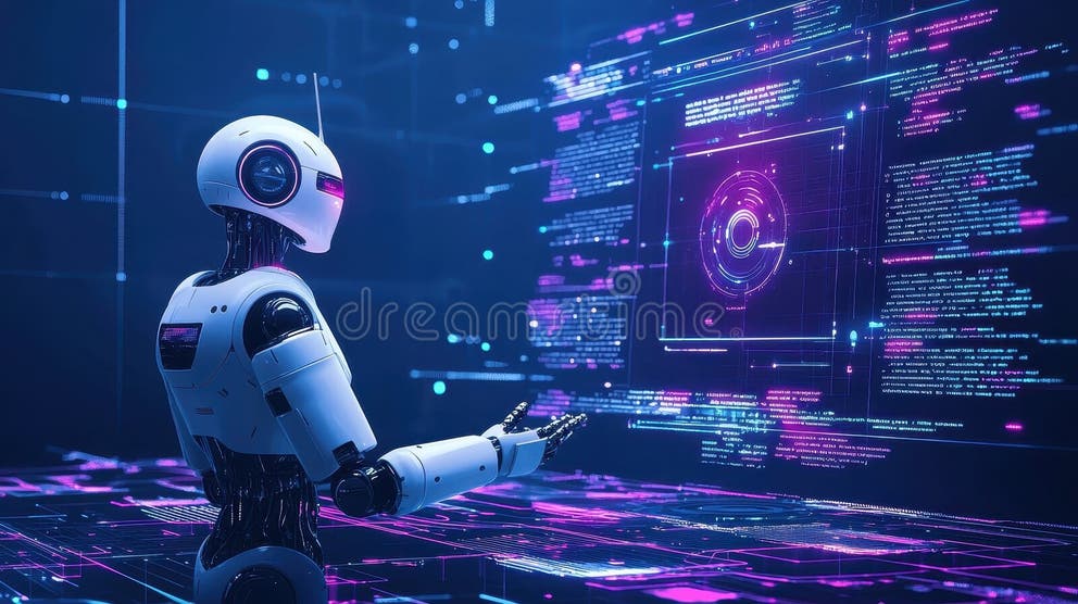 Digital Laboratory Technology Robotic Innovations in Cybernetic System Visualization Stock Image ...