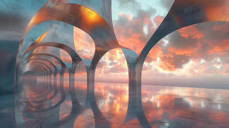 A Digital Landscape of Abstract Arches a Fusion of Art and Technology ...