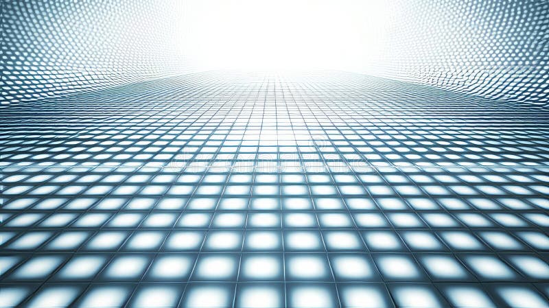 A Digital Landscape of Abstract Nature, Featuring Light Blue Grid Lines Set Against a White ...
