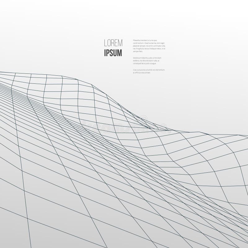 Digital Landscape. Abstract Vector Wireframe Background Stock Vector ...