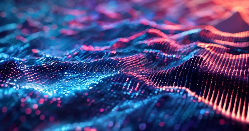 Digital Landscape with Binary Peaks and Valleys Representing the Idea ...