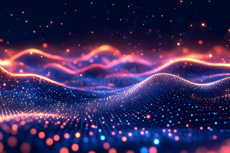 Digital Landscape on a Dark Backdrop, Embodying the Concept of Data ...