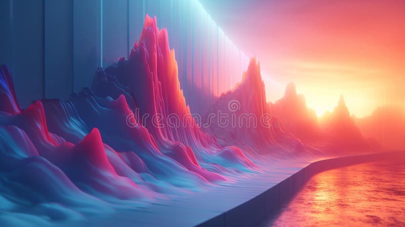 A Digital Landscape of Floating Graphs and Charts Showcasing the ...