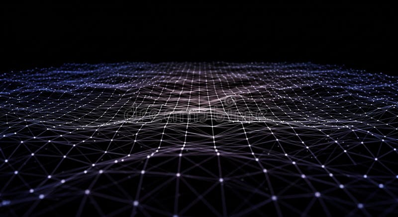A Digital Landscape with a Grid of Interconnected Points Forming a Mesh-like Structure Stock ...