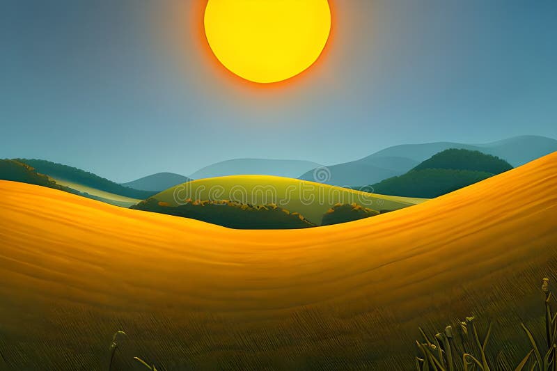 Digital Landscape Illustration for Books, Comics, Diy Projects Stock ...