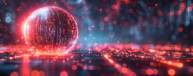 A Digital Landscape with a Single Glowing Orb Representing a Powerful ...