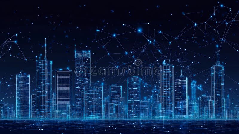 A Digital Landscape is Traversed by a River of Data, with AI Systems ...