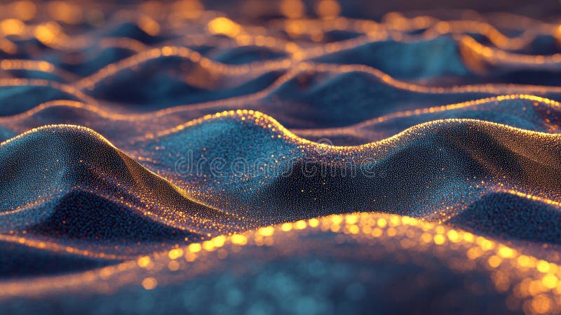 A Digital Landscape with Undulating Waves and Shimmering Particles ...