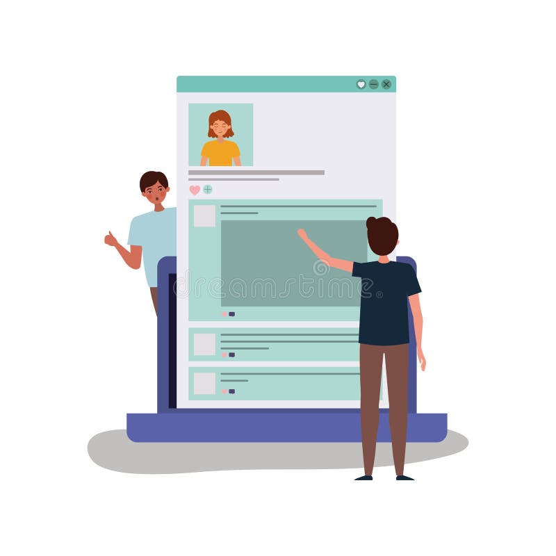 Digital Laptop and People Vector Design Stock Vector - Illustration of ...