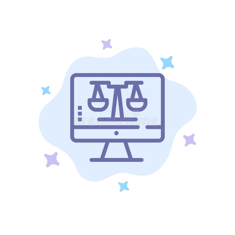 Digital Law Online, Computer, Technology, Screen Blue Icon on Abstract ...