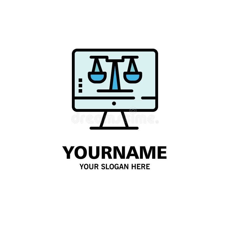 Digital Law Online, Computer, Technology, Screen Business Logo Template ...