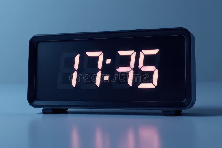 Digital LCD Hour Minute Clock Stock Illustration - Illustration of ...